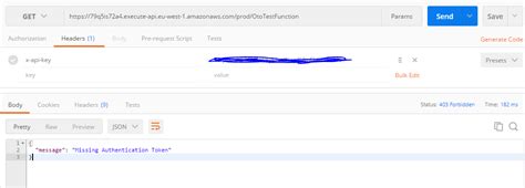 Amazon Web Services Getting Error Missing Authentication Token After