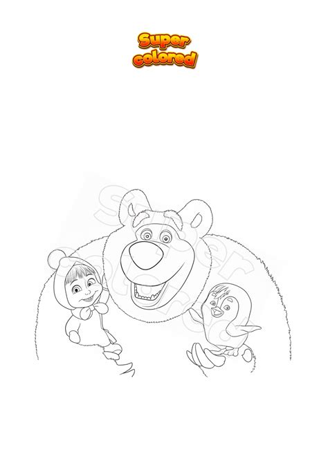 Dibujo Para Colorear Masha En Masha Y El Oso
