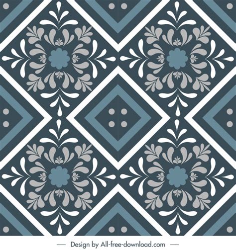Tile Pattern Template Classic Floras Symmetric Illusion Vectors Images Graphic Art Designs In