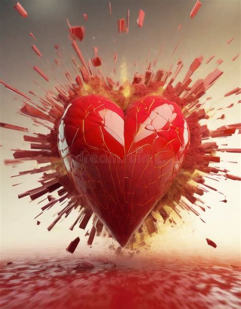 Red Heart Exploding Stock Illustration Illustration Of Greeting
