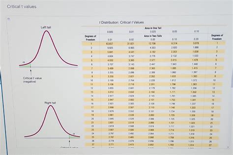 Solved Critical t values t Distribution: Critical t | Chegg.com