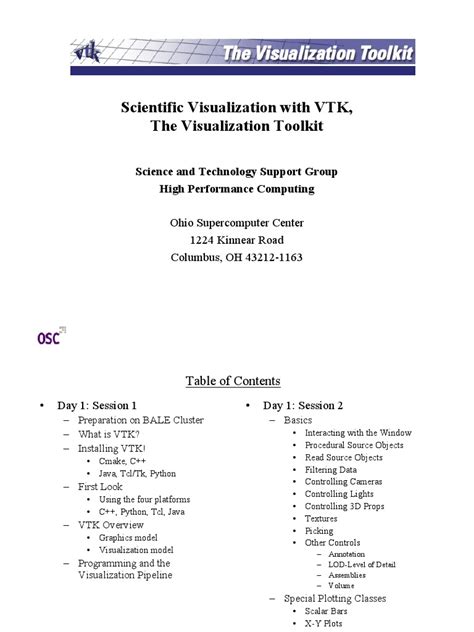 scientific visualization with vtk the visualization toolkit pdf