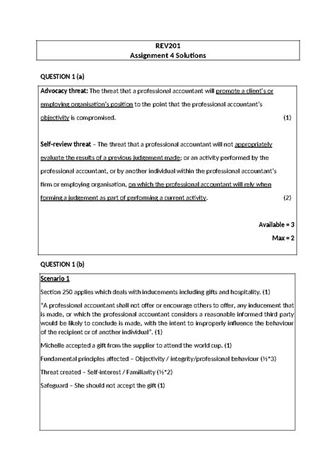 Assignment 4 Solution Copy Rev Assignment 4 Solutions Question 1