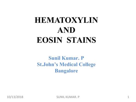 Hematoxylin And Eosin Staining Hand E Staining Pptx