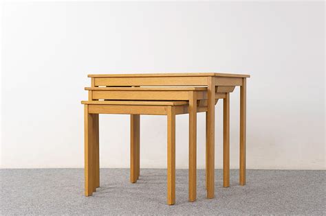Vintage Scandinavian Oak Nesting Tables For Sale At 1stdibs