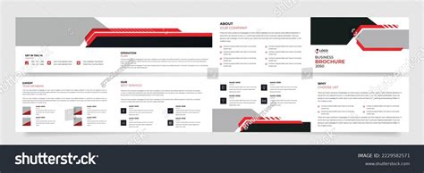 Fourfold Landscape Brochure Template Corporate Business Stock Vector Royalty Free 2229582571