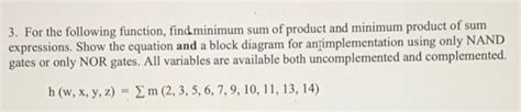 Solved 3 For The Following Function Find Minimum Sum Of