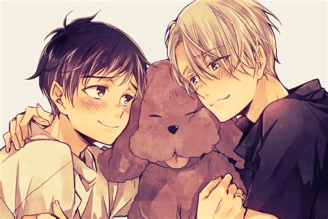 Katsuki Yuuri Viktor Nikiforov And Makkachin Yuri On Ice Drawn By Naho Pi Y Danbooru