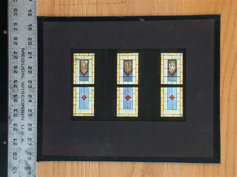 Design Drawing For Stained Glass Window 3 Window Trinity Composition
