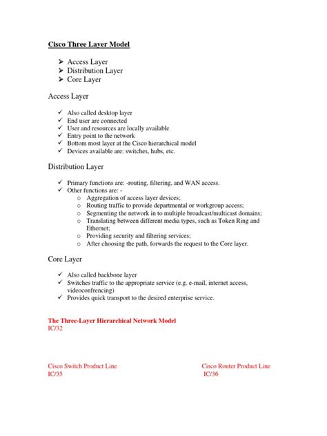 Cisco Three Layer Model Pdf