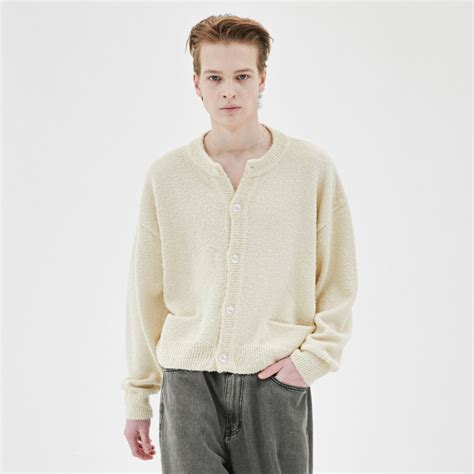 텍스쳐 크롭 카디건 라이트 옐로우 감도 깊은 취향 셀렉트샵 29cm