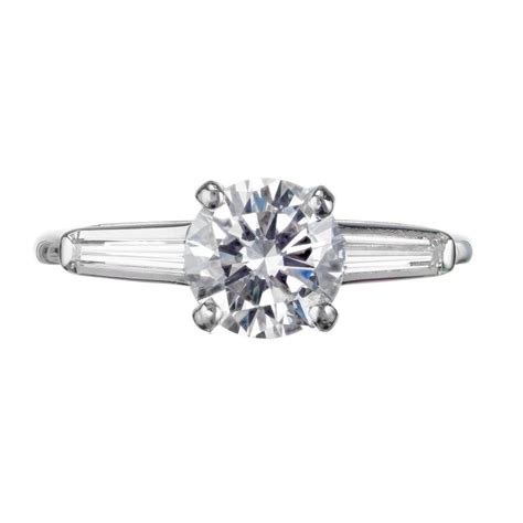 Gia Certified 107 Carat Diamond Platinum Three Stone Engagement Ring