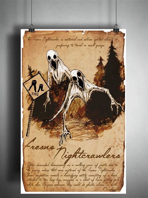 Fresno Nightcrawlers Cryptid Art Walking Pants Bestiary Journal Art