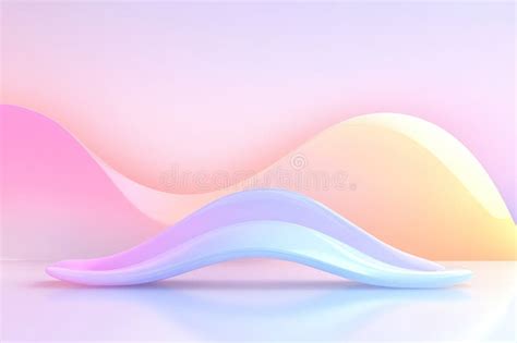 Soft Pastel Gradient Background With Curved Lines And Light Diffusion Stock Illustration