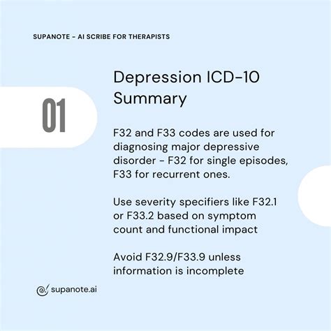 The Therapists Guide To Depression Icd 10 Codes