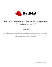Comprehensive Guide On Red Hat Advanced Cluster Management For Course Hero
