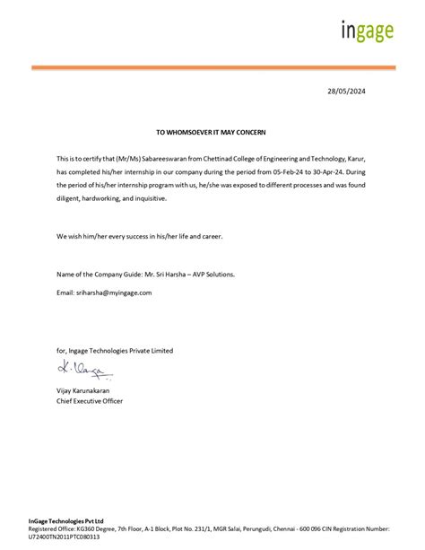 Sabareeswaran R On Linkedin Internship Dataanalytics Ingagetechnologies Professionalgrowth