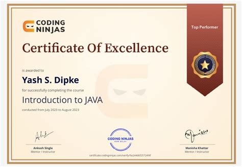 Yash Dipke On Linkedin Codingninjas Ninjas Java