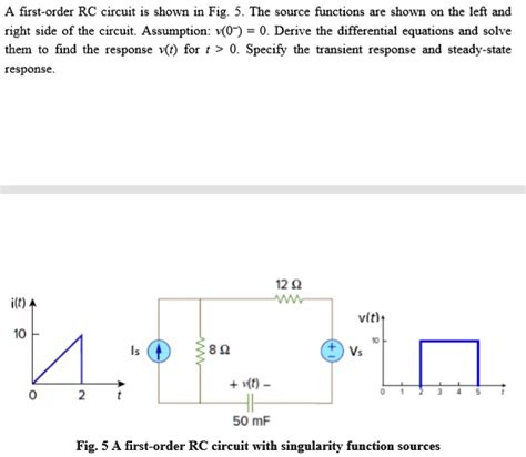 Solved A First Order Rc Circuit Is Shown In Fig 5 The Source
