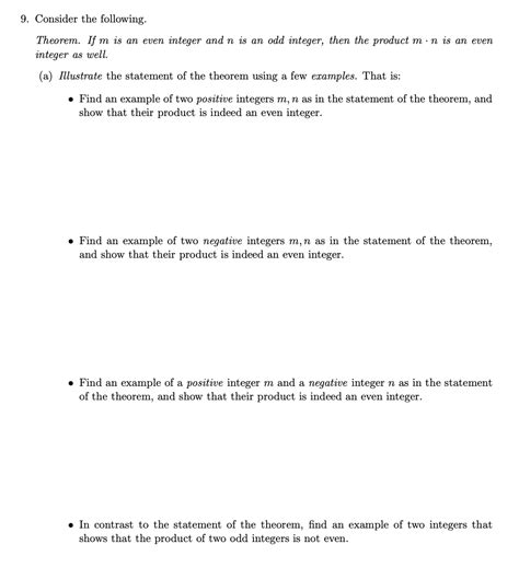 Solved 9 Consider The Following Theorem If M Is An Even