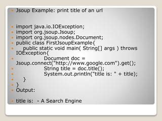 Jsoup Tutorial PPT