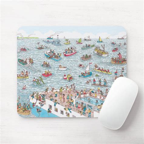 Wheres Waldo At Sea Mouse Pad Zazzle Fun Mouse Pad Mouse Pad Custom Mouse Pads