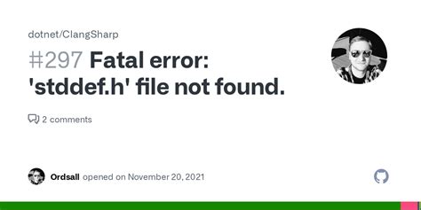 fatal error stddef h file not found · issue 297 · dotnet