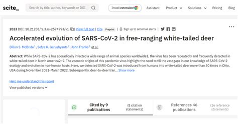 Citation Report Accelerated Evolution Of Sars Cov 2 In Free Ranging