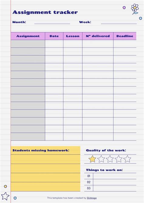Brina Marker Pen Notebook Style Assignment Tracker