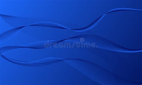 Blue Smooth Lines Wave Curves On Soft Gradient Abstract Background Stock Illustration