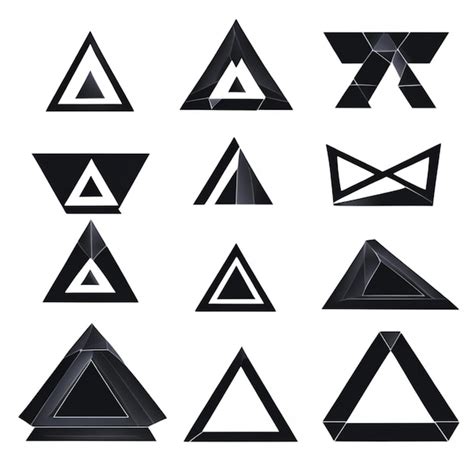 Black And White Triangle Icons Premium Ai Generated Image