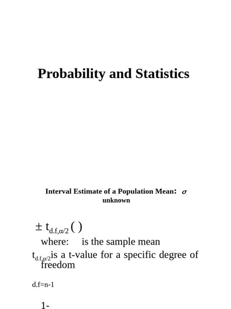 Lecture 12 Pdf Confidence Interval Standard Deviation