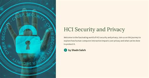 HCI Security And Privacy