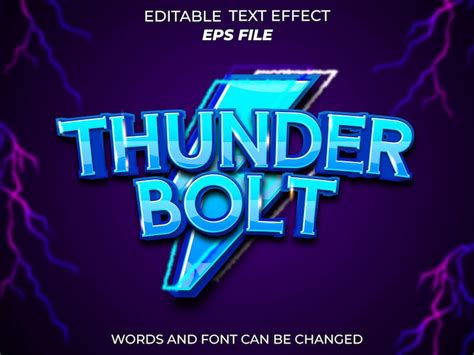 Premium Vector Thunder Bolt Text Effect Font Editable Typography 3d Text Vector Template