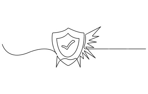 Premium Vector Security Shield Drawn In One Line Safety And Protection Concept Vector Illustration