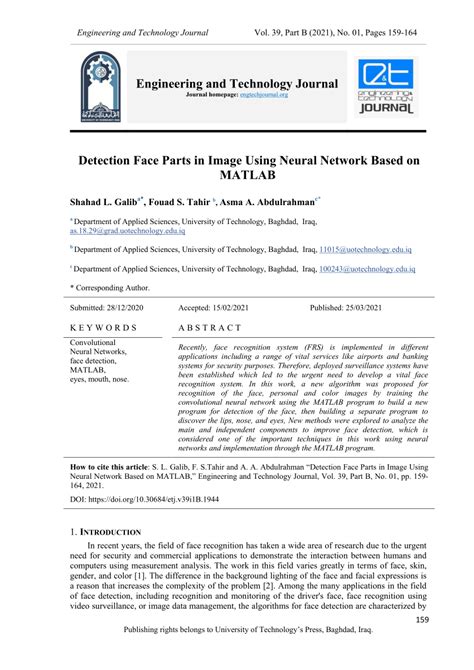 Pdf Detection Face Parts In Image Using Neural Network Based On Matlab