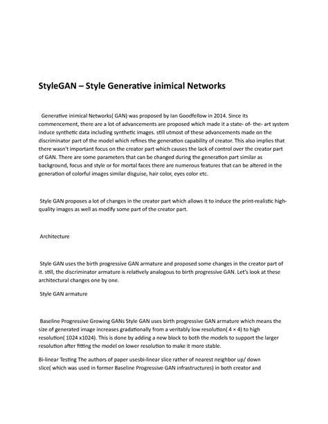 Style GAN Style Generative Inimical Networks StyleGAN Style Generative Inimical Networks