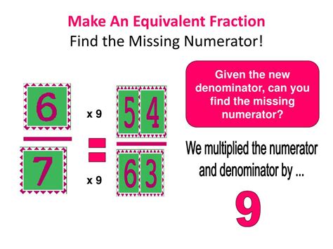 Ppt Equivalent Fraction Practice Find The Missing Numerator Powerpoint Presentation Id 2650515