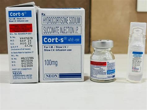 100 Mg Cort Hydrocortisone Sodium Injection Iv Im Vial Solvent At