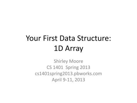 ppt your first data structure 1d array powerpoint presentation free