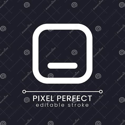 Minimize Button Pixel Perfect White Linear Ui Icon For Dark Theme Stock Vector Illustration Of