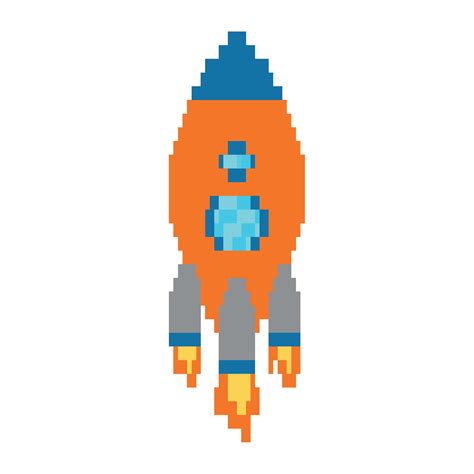 Pixel Rocket Ship Illustration 49474063 Vector Art At Vecteezy