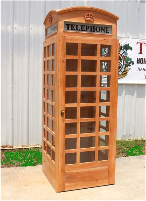 Unfinished Wooden Replica English British Telephone Booth Old Style