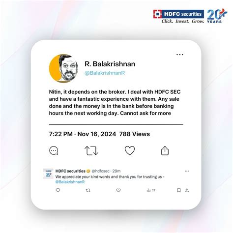 Hdfc Securities On Linkedin Thank You For Choosing Hdfc Securities Mr