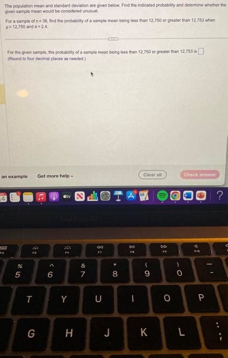 Solved The Population Mean And Standard Deviaton Are Given