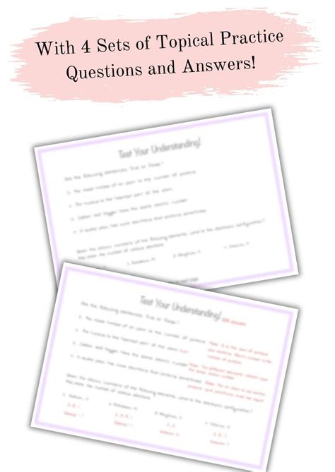 Atomic Structure Periodic Table Chemistry Handwritten Study Notes Topical Practice Question