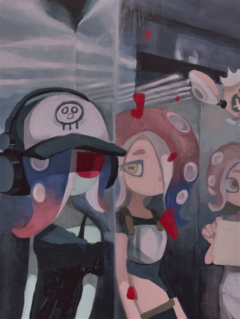 Safebooru 2girls Agent 8 Splatoon Aqua Skin Armor Asymmetrical