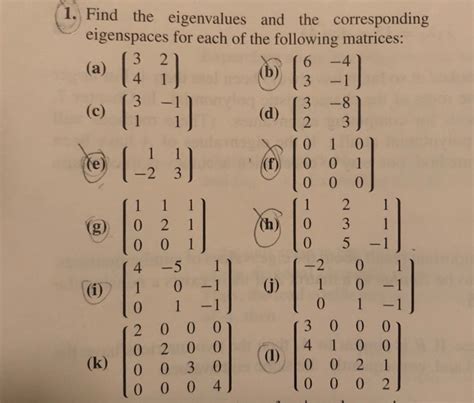 solved 1 find the eigenvalues and the corresponding