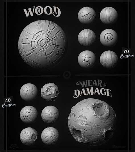 500 Blender建模雕刻笔刷 笔刷下载 素材集市