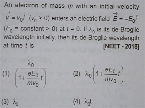 [answered] An Electron Of Mass M With An Initial Velocity V Voi Vo 0